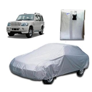 Mahindra Scorpio Car Body Cover Silver Color.
