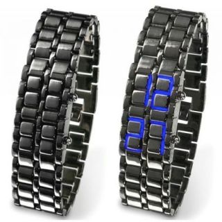 LED Display Cum Bracelet Watch GIFT BLACK COLOR WITH BLUE LED LIGHT