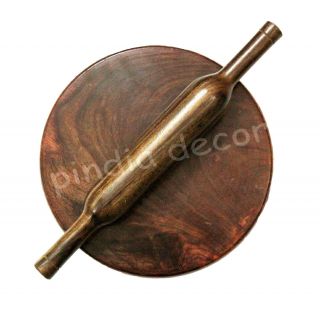 Onlineshoppee HAND MADE WOODEN CHAKLA BELAN ROOLING PIN KITCHEN UTENSILS