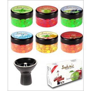 SHISHA STEAM STONES 6 DIFFERENT FLAVOURS + FREE 1 VORTEX BOWL (009A)