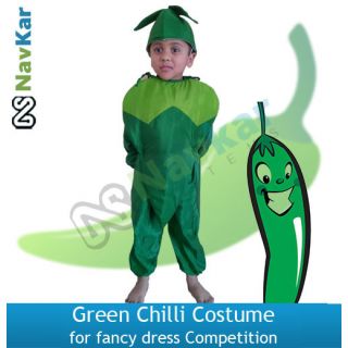 Green Chilli Costume for Kids | Fancy Dress Competition