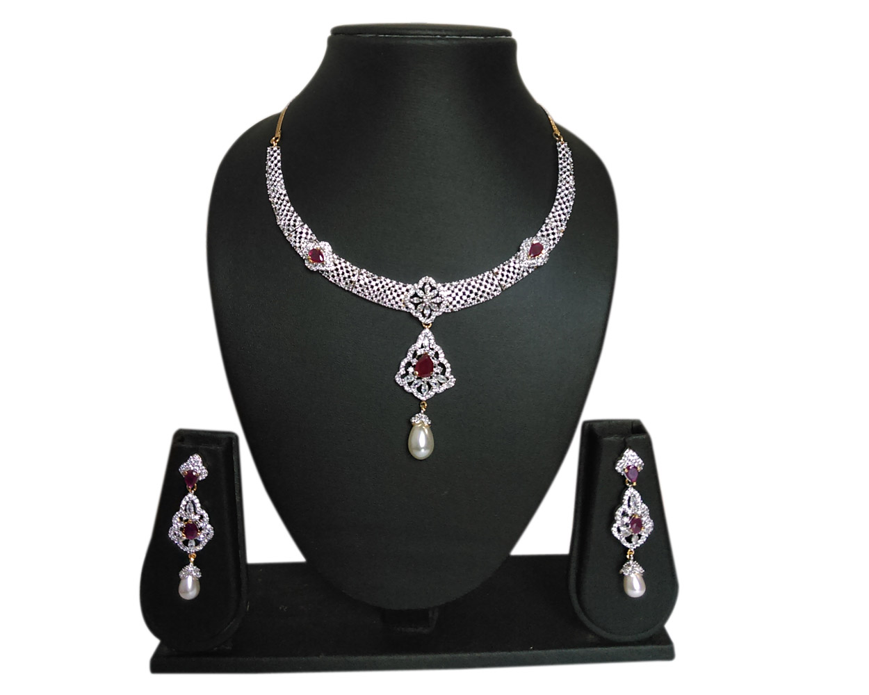 Fashionstylla Designer American Diamond Necklace Set