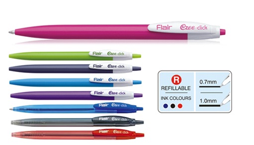 Flair Ezee-Click Ball Pen (Pack of 10)