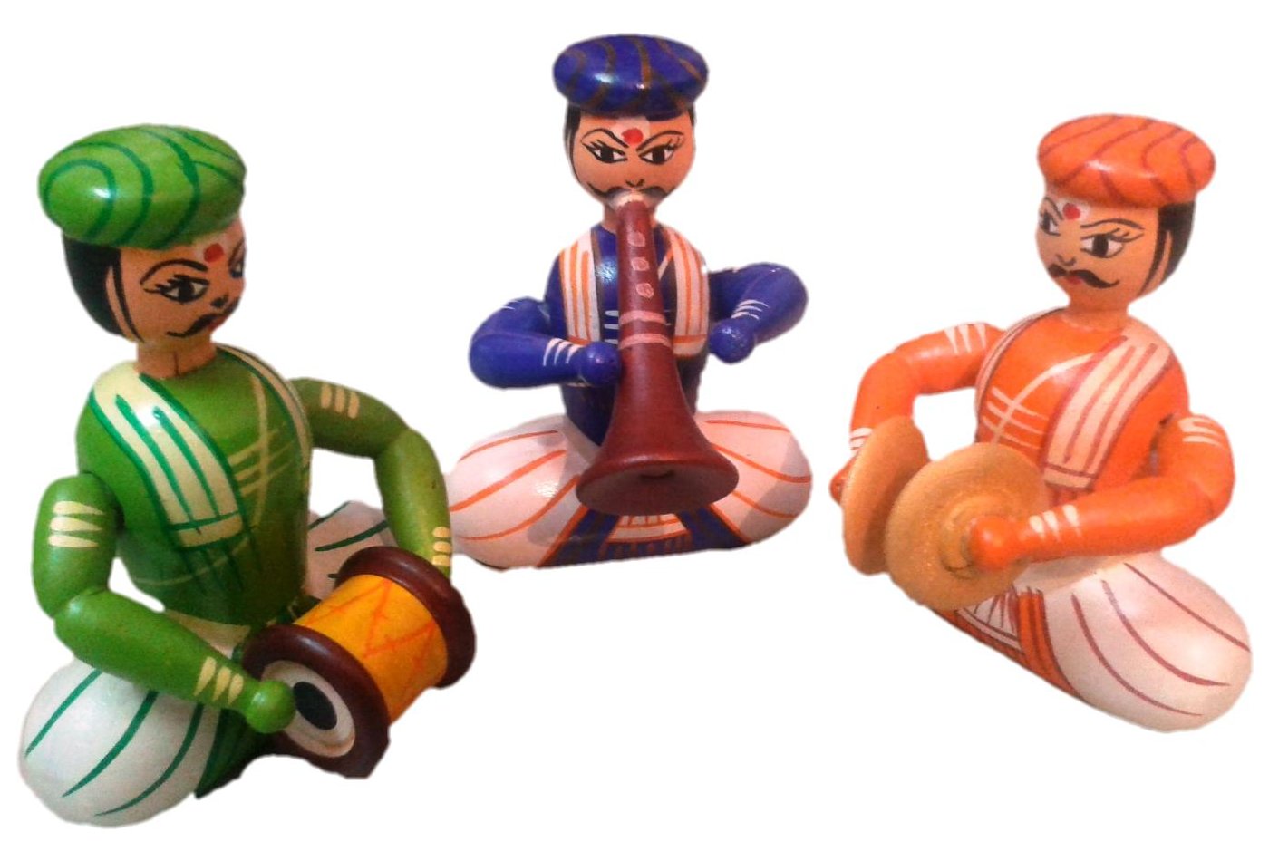 Buy Wooden Classical Nadaswaram (Mangal Vadyam) Musicians Doll set ...
