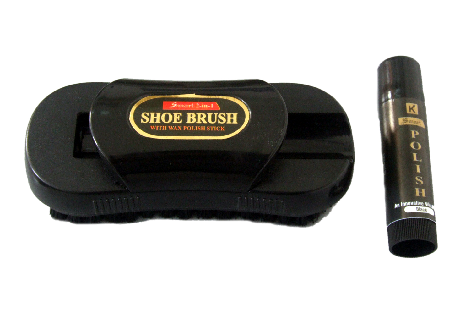 Smart Shoe Brush with Black Wax Polish