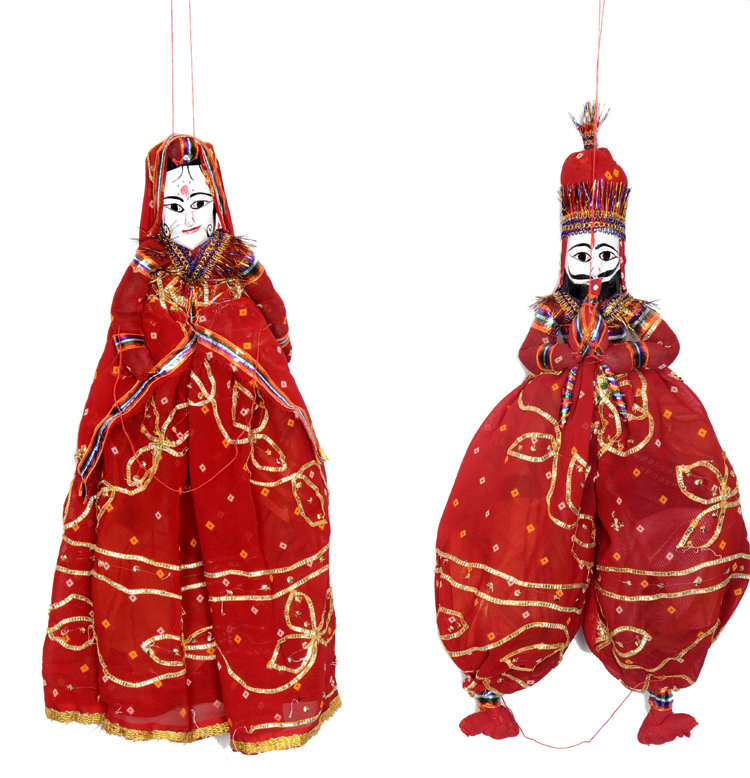 Rajasthani Red handmade Puppet/Kathputali