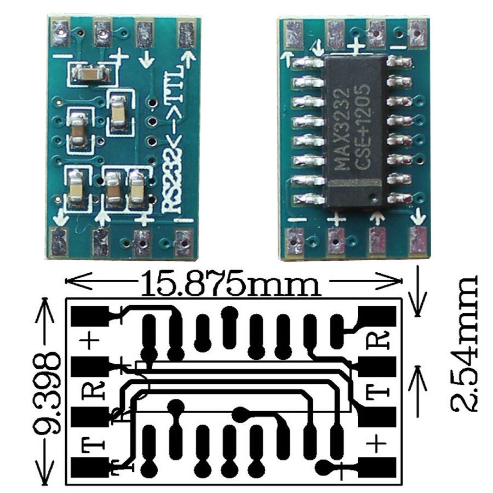 Serial Port Mini Rs232 To Ttl Converter Adaptor Module Board Max3232 115200bps