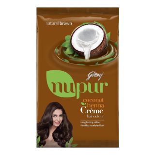 Godrej Nupur Coconut Henna Crème Hair Colour - Natural Brown