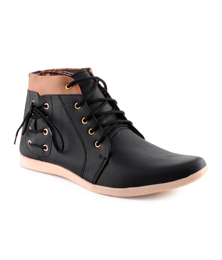 Shooz Mens Black Lace-Up Casual Shoes