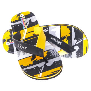 Buy Relaxo Bahamas Black Yellow Slippers Online @ ₹315 from ShopClues