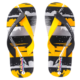 Buy Relaxo Bahamas Black Yellow Slippers Online @ ₹315 from ShopClues