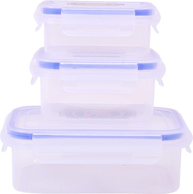 Buy Lock Fit 3 Piece Rectangular Containers - 150 Ml, 250 Ml, 500 Ml ...