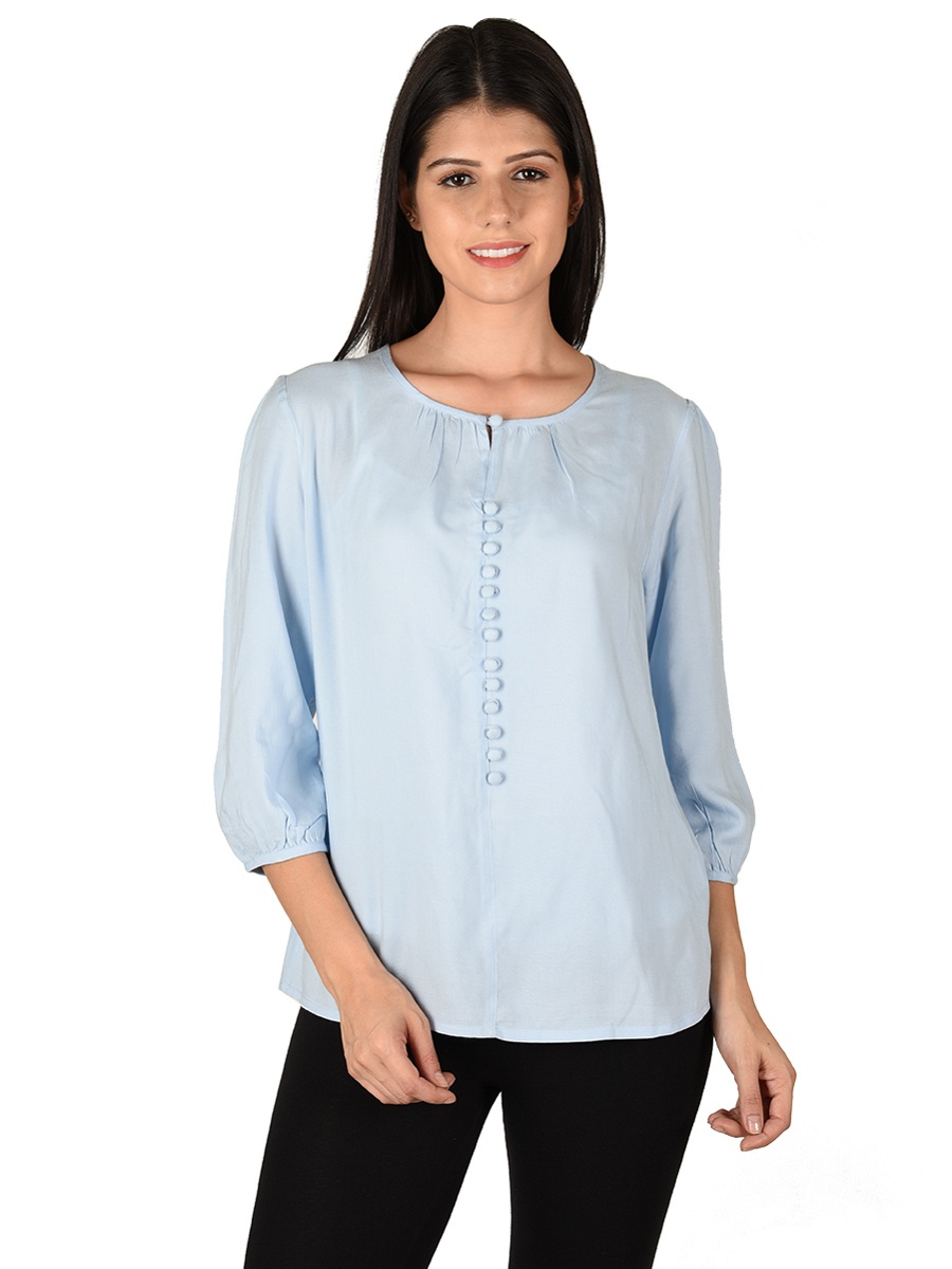 Buy French Creation Latest Blue Viscose Tops Online @ ₹749 from ShopClues