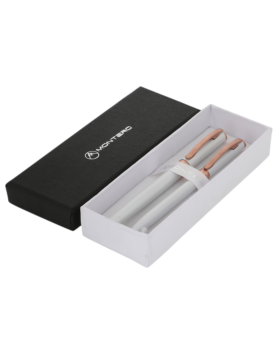 Buy P-170 Montero White Classic Roller and Ball Pen with Rose Gold Trim ...