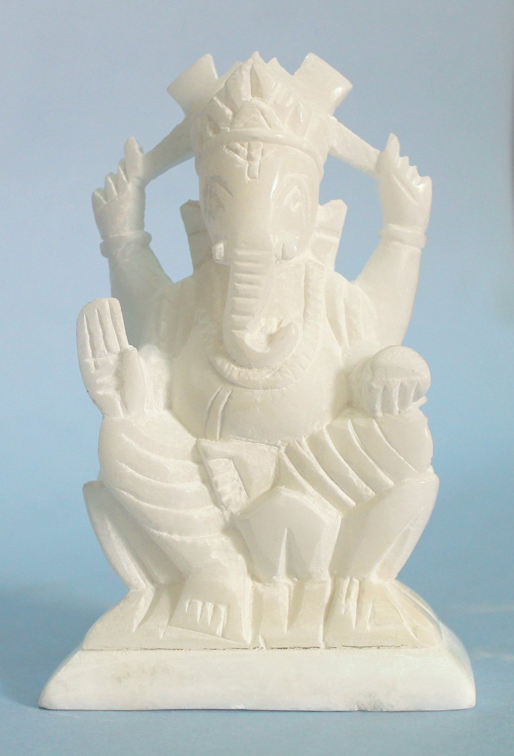 Buy 7" White Indian Marble Stone Pooja Puja Ganesh Ganesha Ganpati ...