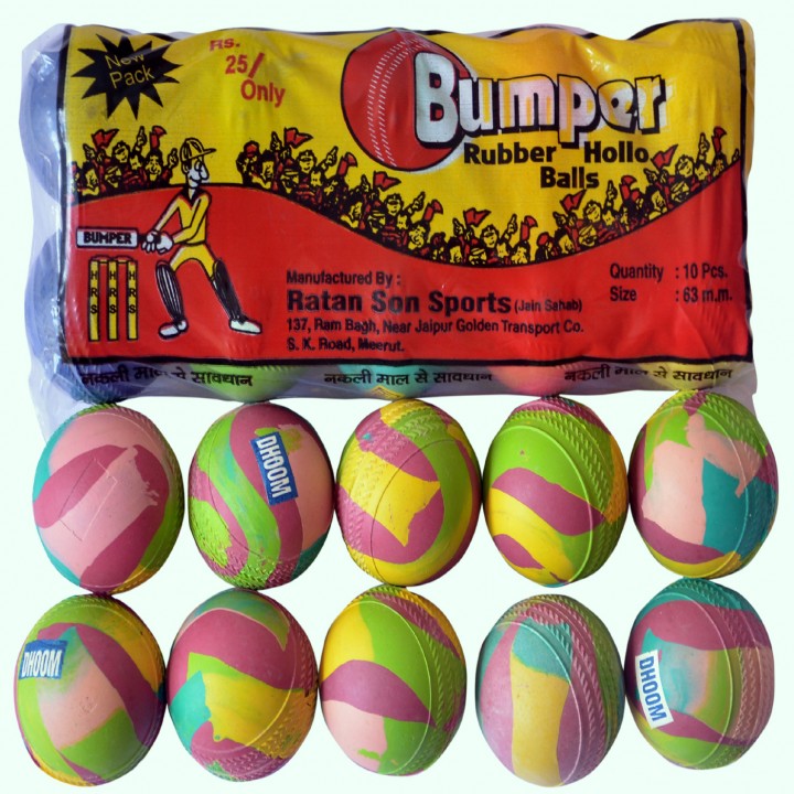 RSM rubber balls multi colour 10 pcs. pack bumper