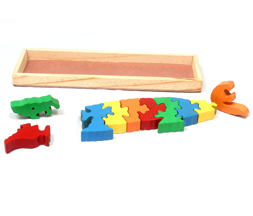 Buy LUKLUCK Educational wooden toy Crocodile Puzzle Online @ ₹399 from ...
