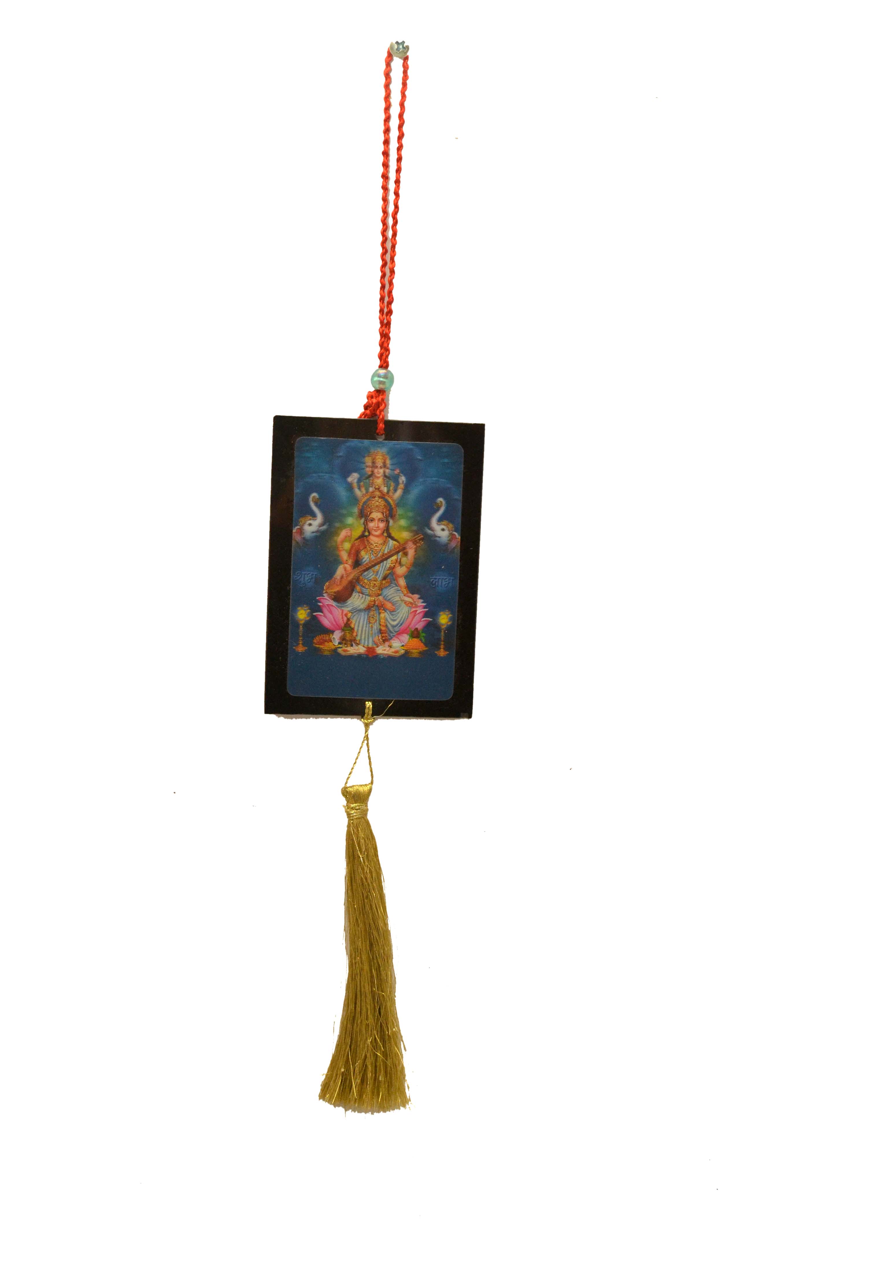 Buy Odishabazar Goddess Saraswati Wall Car Hanging 3-D Showpiece - 35 ...