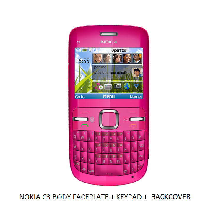 Buy High Quality Phone Body Faceplate+Back Cover+ Keypad for Nokia C3 ...
