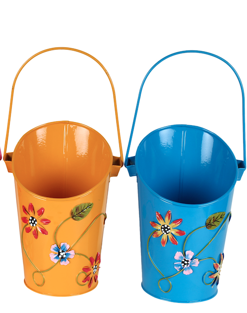 Buy Wonderland Blue And Yellow Half Moon Bucket With Handle Online ...