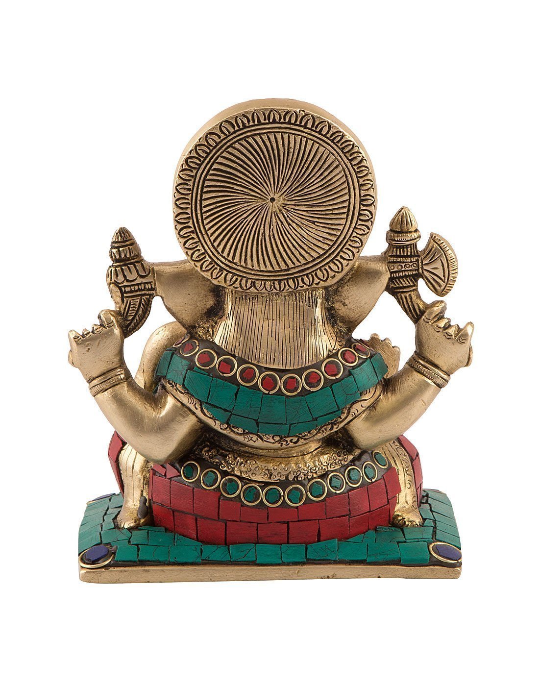 Buy 7" Beautiful Ganesha/Ganesh Idol Brass Murti Sculpture-Gemstones ...