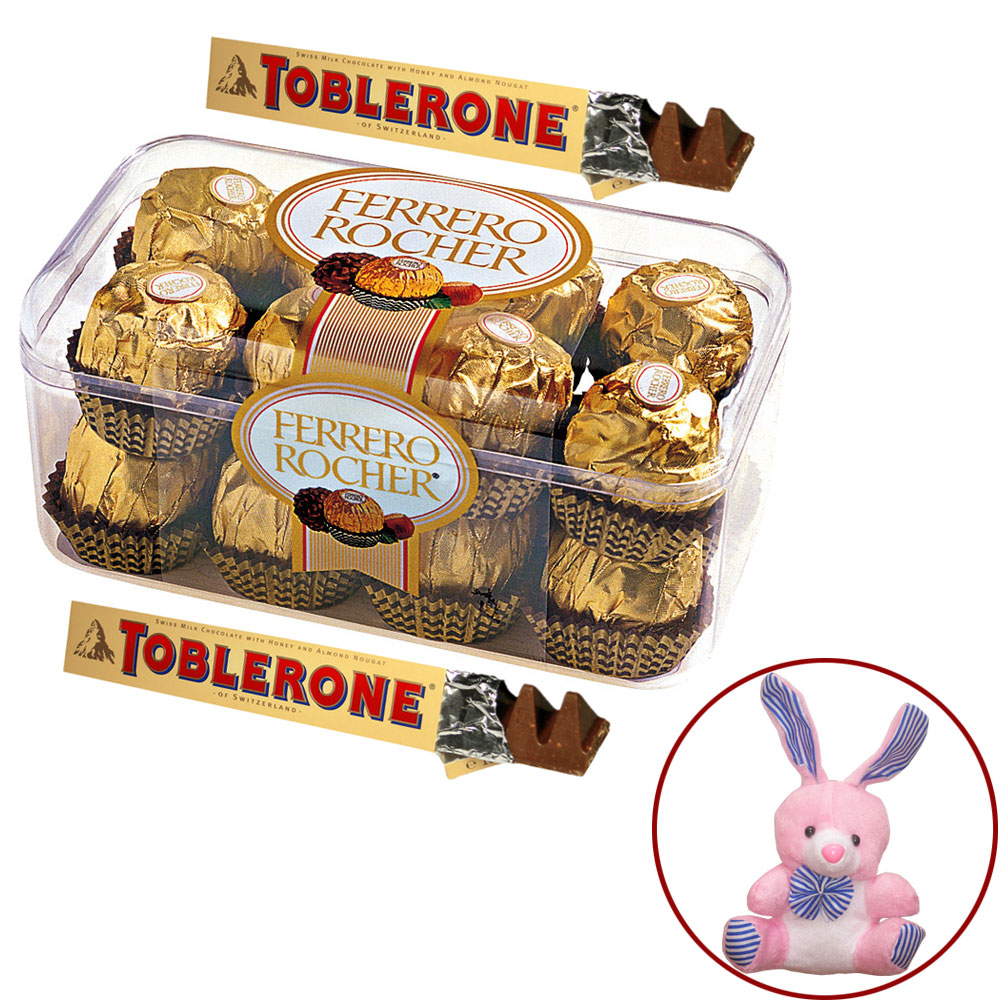 Buy Online | Ferrero Rocher and Toblerone with free Teddy| At Lowest ...