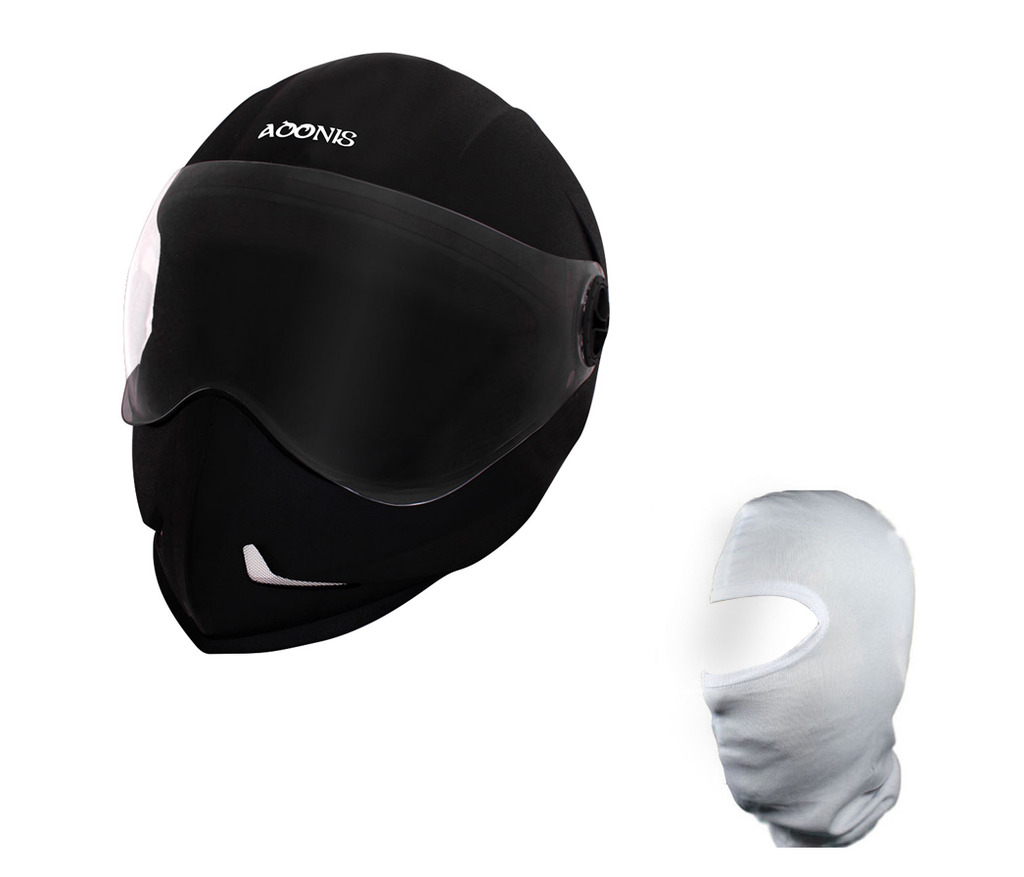 Steelbird Helmet - Adonis Glossy Black+Black Face Mask