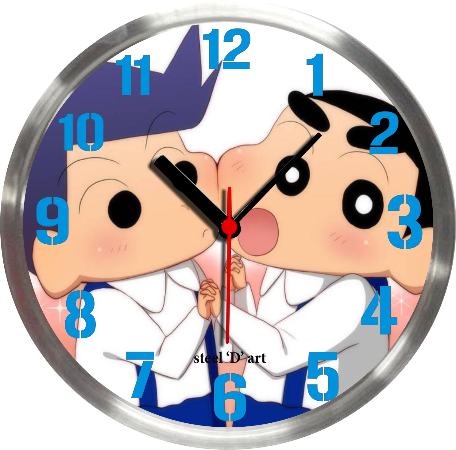 Buy K.S Steel shinchan with girl wall clock Printed and Covered Acrylic ...