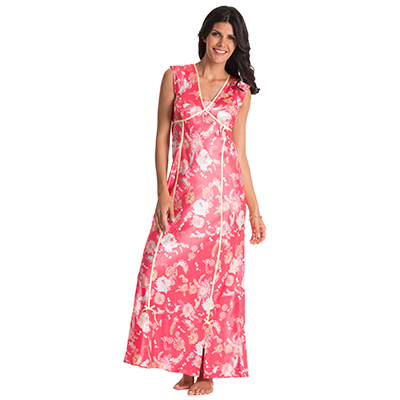 Buy Prettysecrets Cherry Floral Long Nightdress Online @ ₹1399 from ...