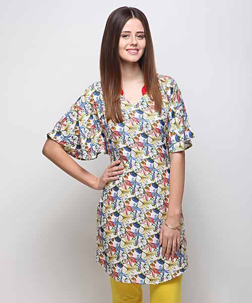 Buy Yepme Lycya Printed Kurti - Red White Online @ ₹399 from ShopClues