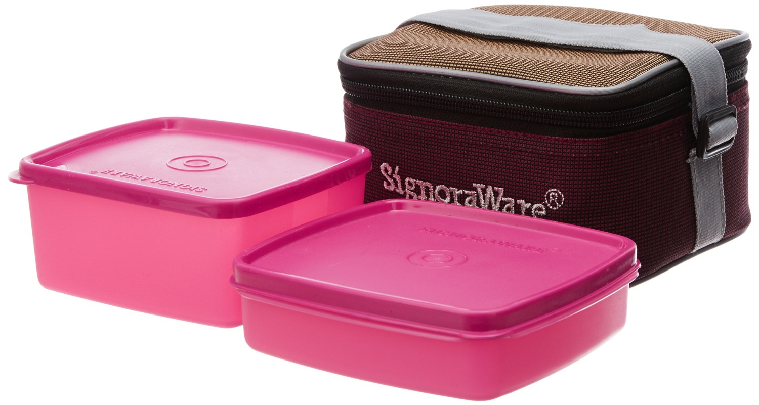 Buy Signoraware Quick Carry Lunch Box - 511 - Pink Color Online @ ₹399 ...