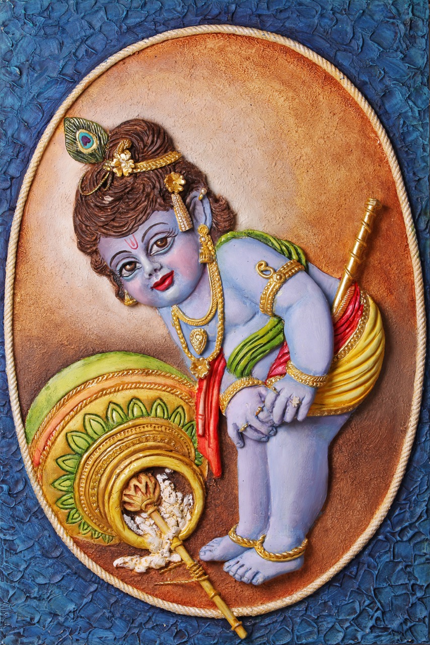 Buy SHRI KRISHNA with MAKHAN POT 3D MURAL Online @ ₹40000 from ShopClues