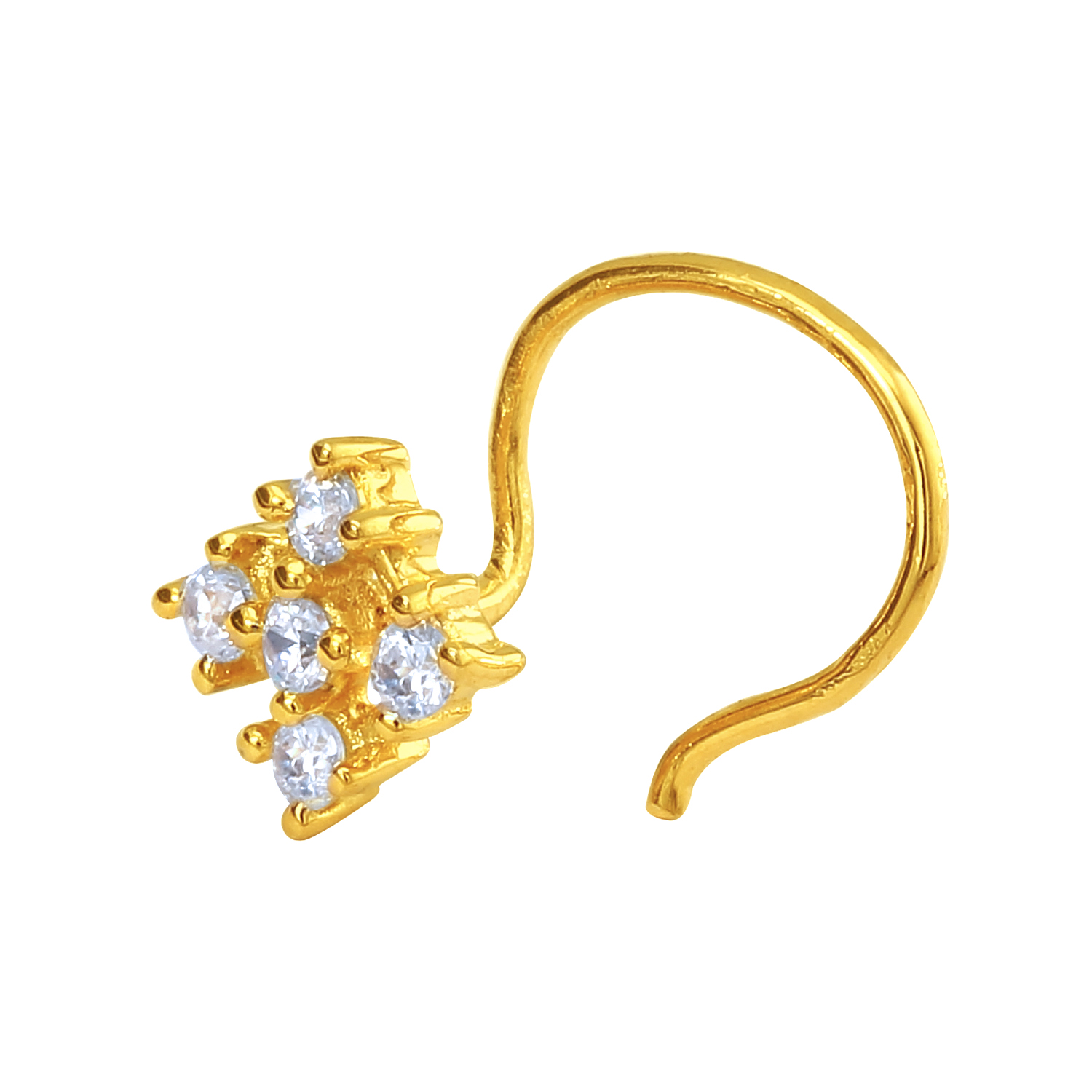 Buy Mahi Gold Plated Mystical Charm Nosepin with CZ for Women ...