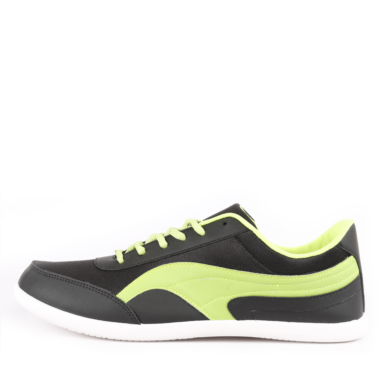 Globalite Mens Black Yellow Lace-Up Casual Shoes