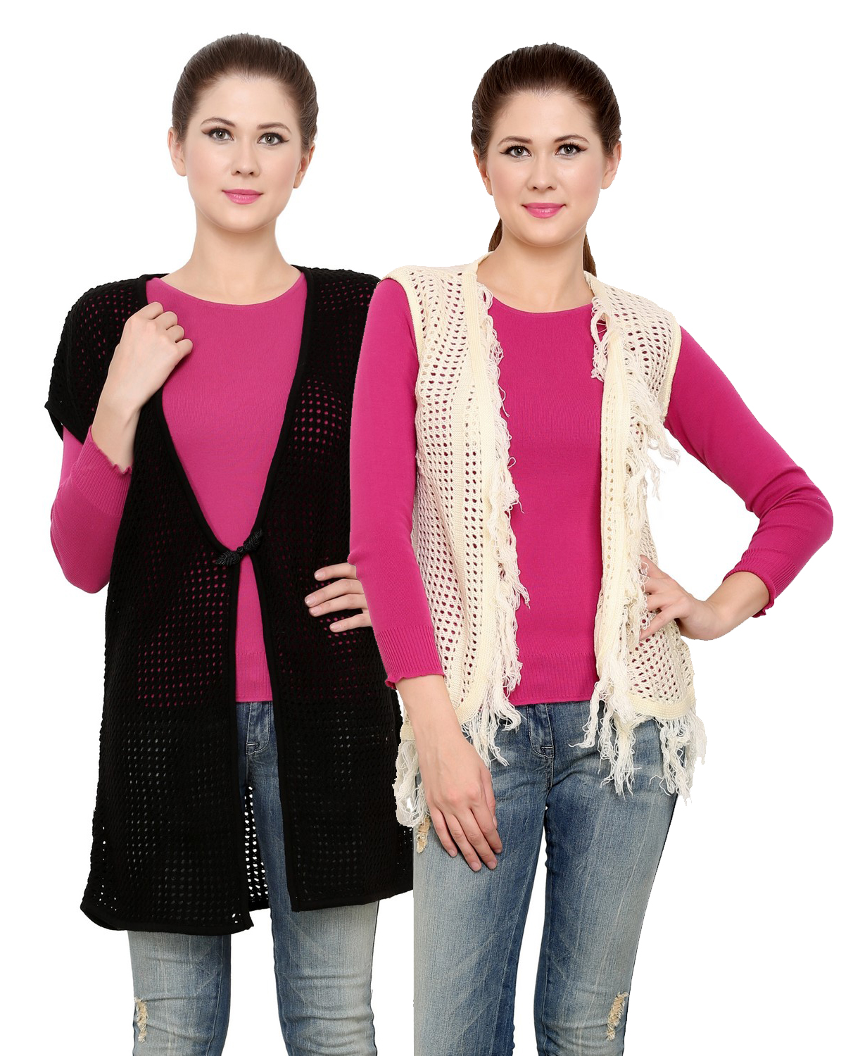 Buy Renka winter Shrug for Women - pack of 2-SH1_7_blk_offwhite Online ...
