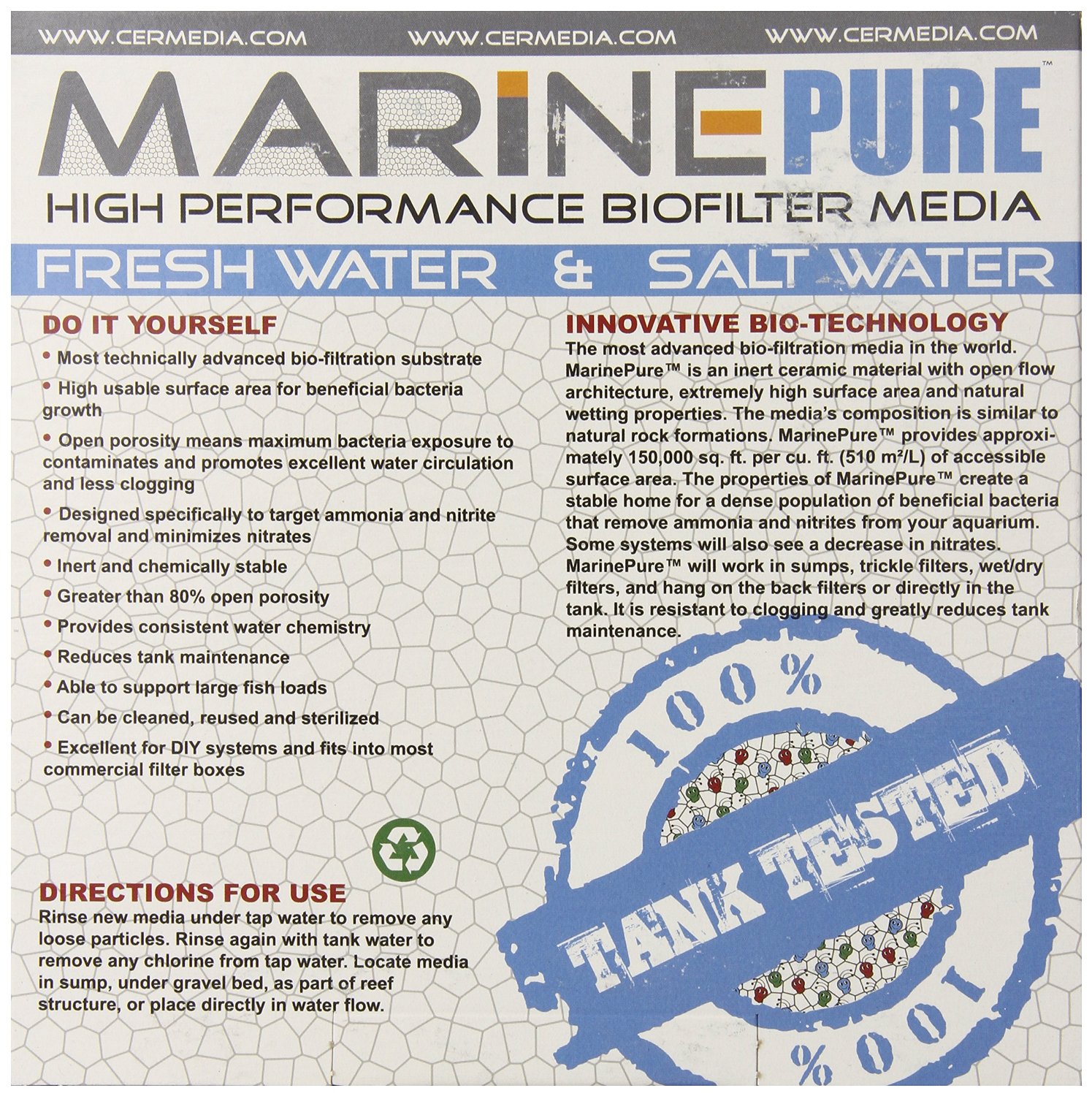 Buy MarinePure Block, High performance Biofilter media (8x8x4 in ...