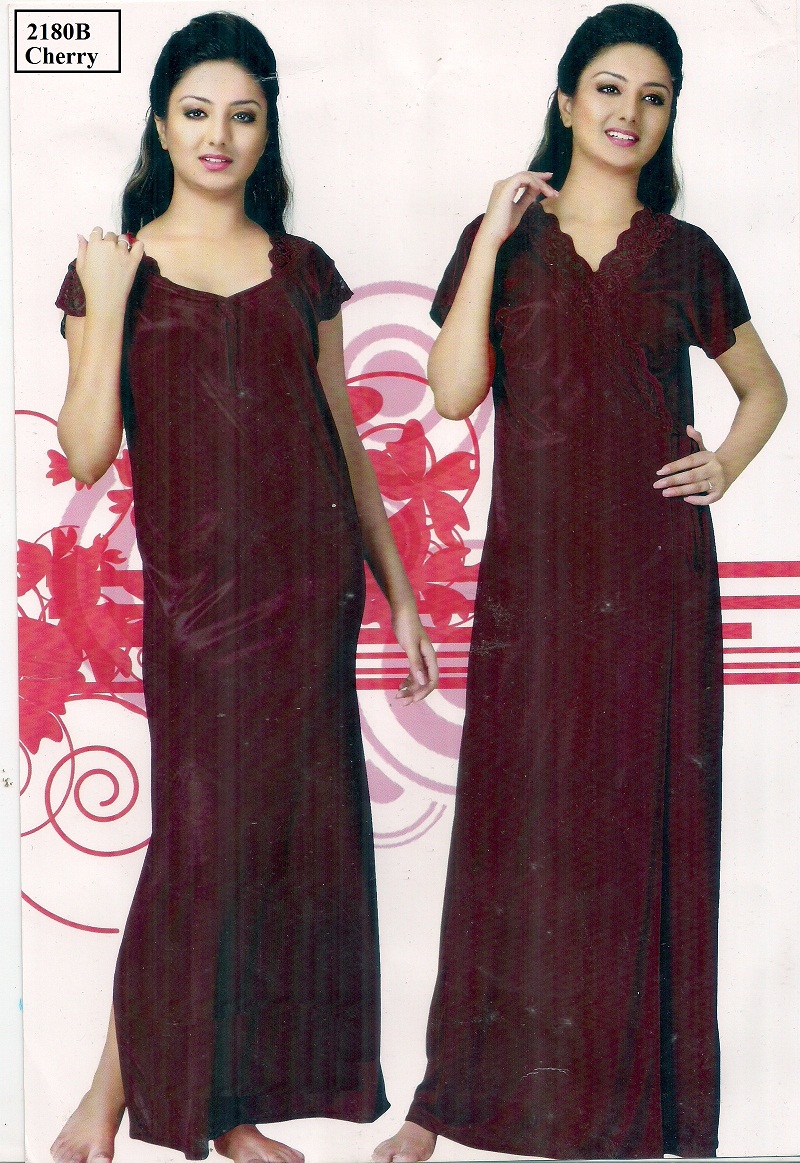 Buy Womens Sleep Wear 2pc Nighty Over Coat Cherry 2180Bedroom Set ...