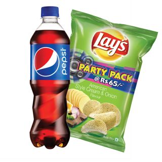 Buy Lays Potato Chips Party Pack + Pepsi Soft Drink Regular Online ...