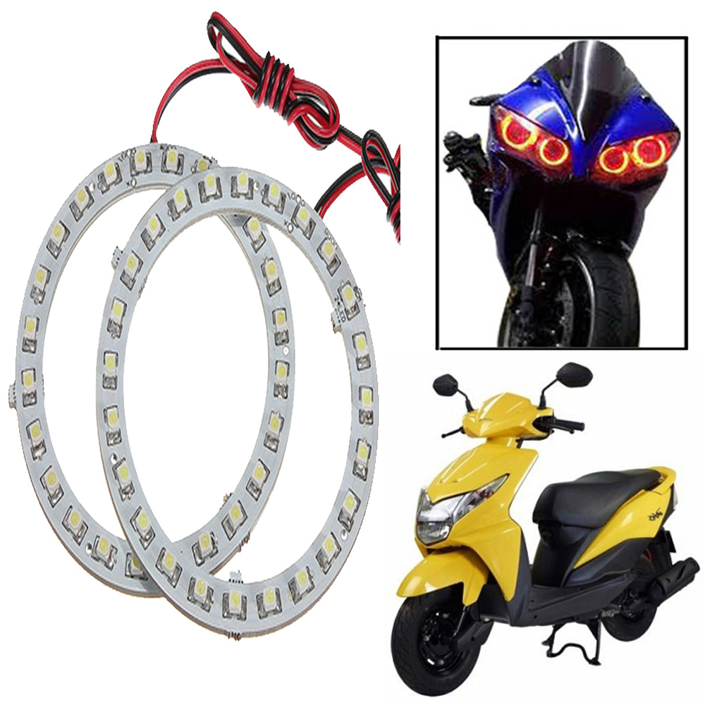 Buy Capeshoppers Angel Eyes Led Ring Light For Honda Dio 110 Scooty- Red Set Of 2 Online @ ₹318 ...