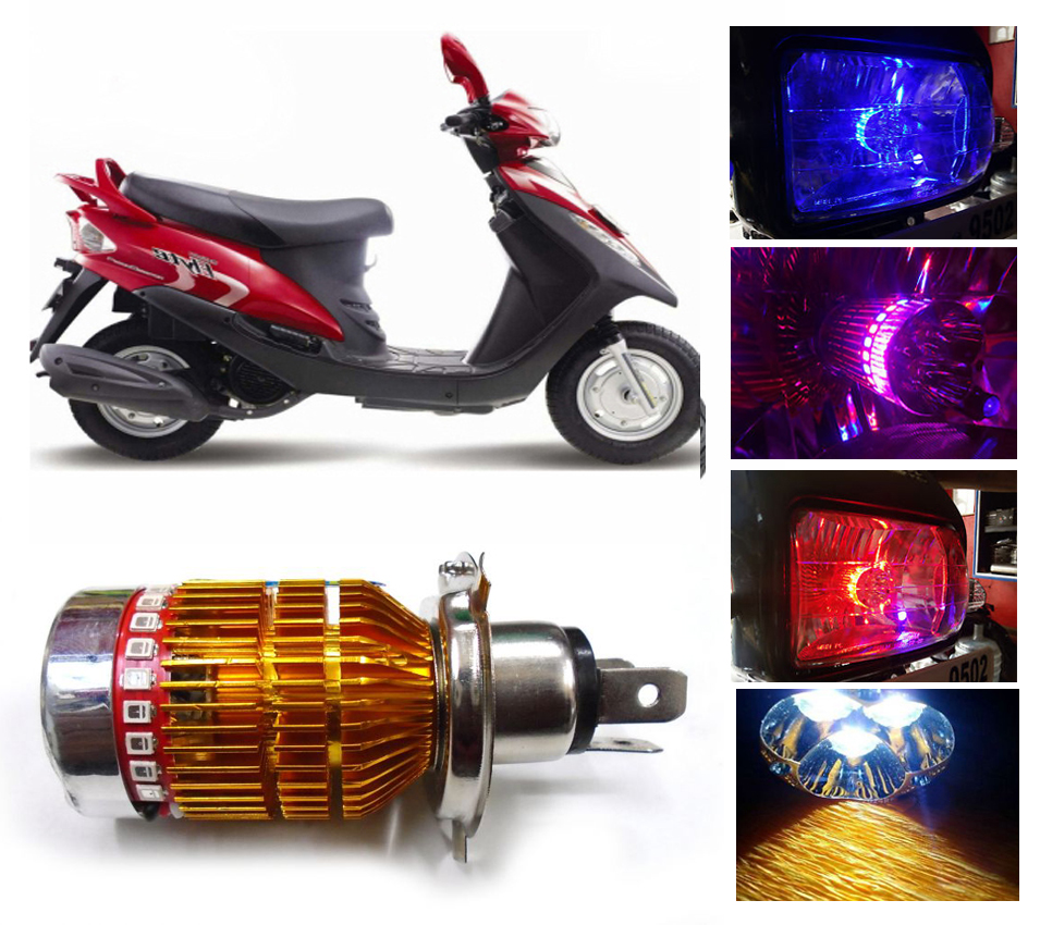 Buy THE ONE CUSTOM 3 Led H4 Headlight With Multi Color Flashing Ring ...
