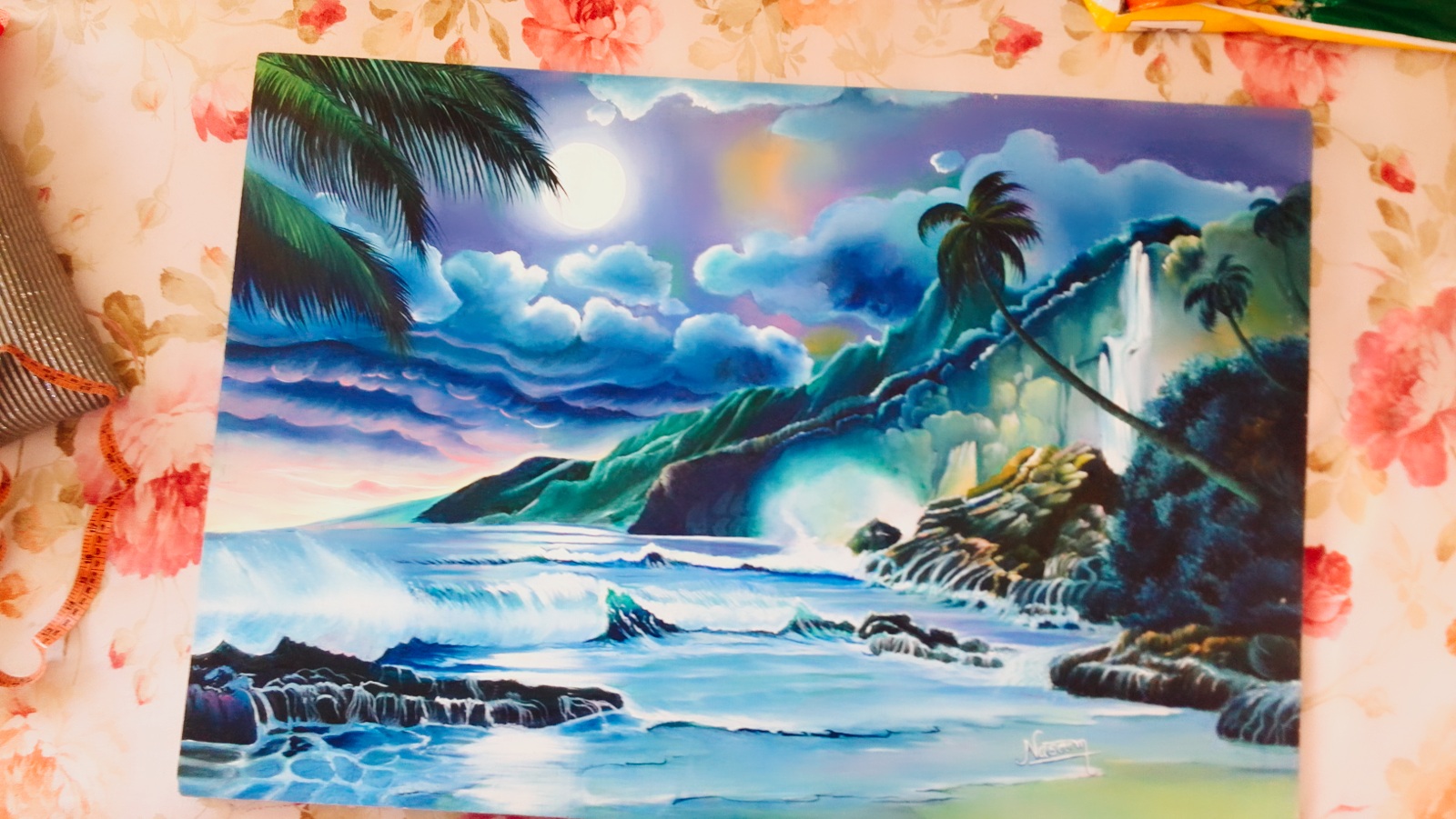 Buy The full moon night scene painting Online @ ₹49999 from ShopClues