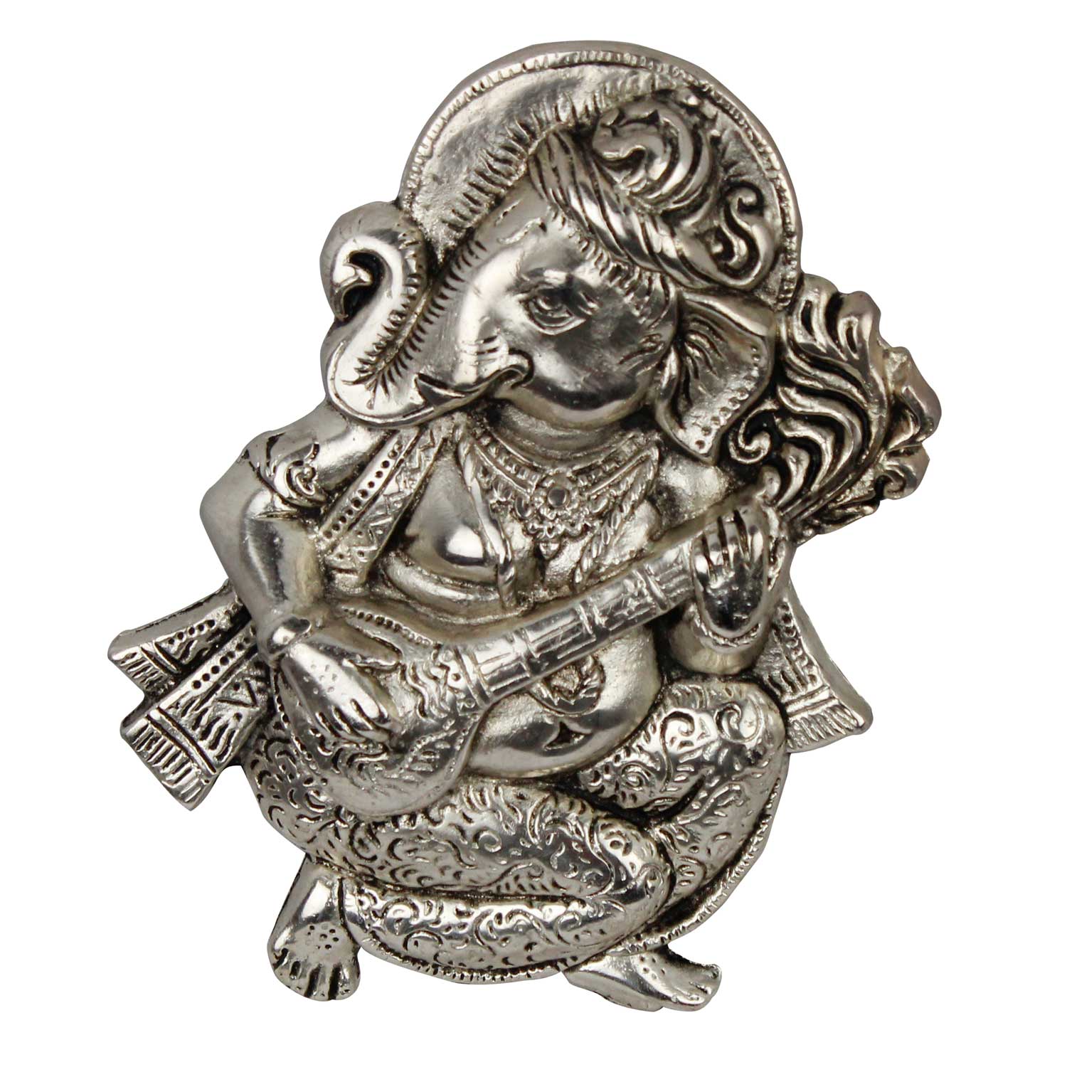 Buy Oxidized White Metal Lord Ganesha Sitar Idol 127 Online @ ₹699 from ...