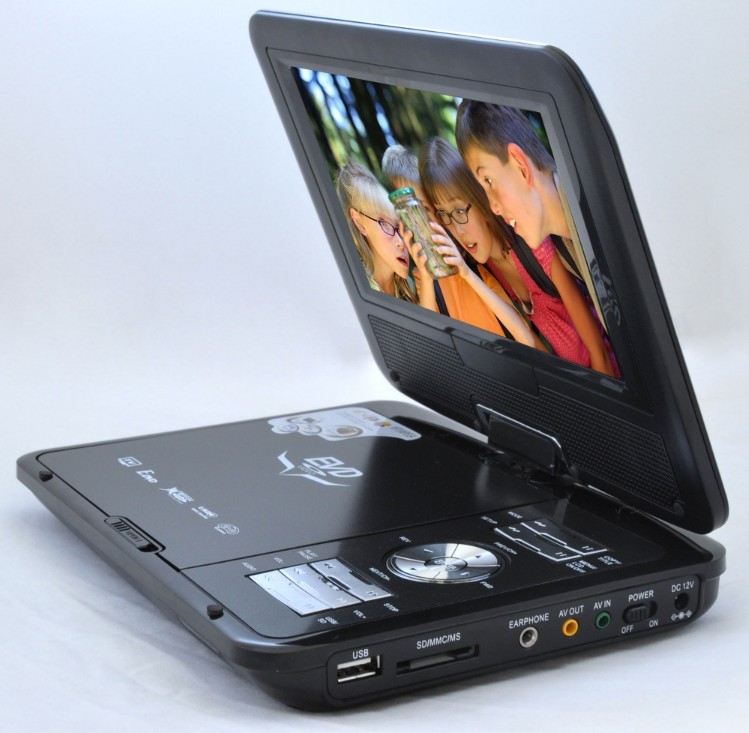 9.8 Inches Portable DVD Player with SD card & USB slot and built in TV ...