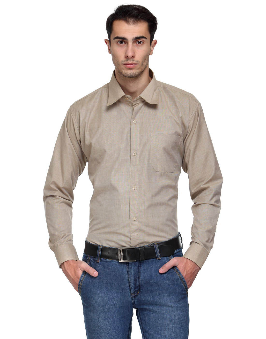 Buy Ausy Full Sleeve Brown Mens Shirt Online @ ₹599 from ShopClues