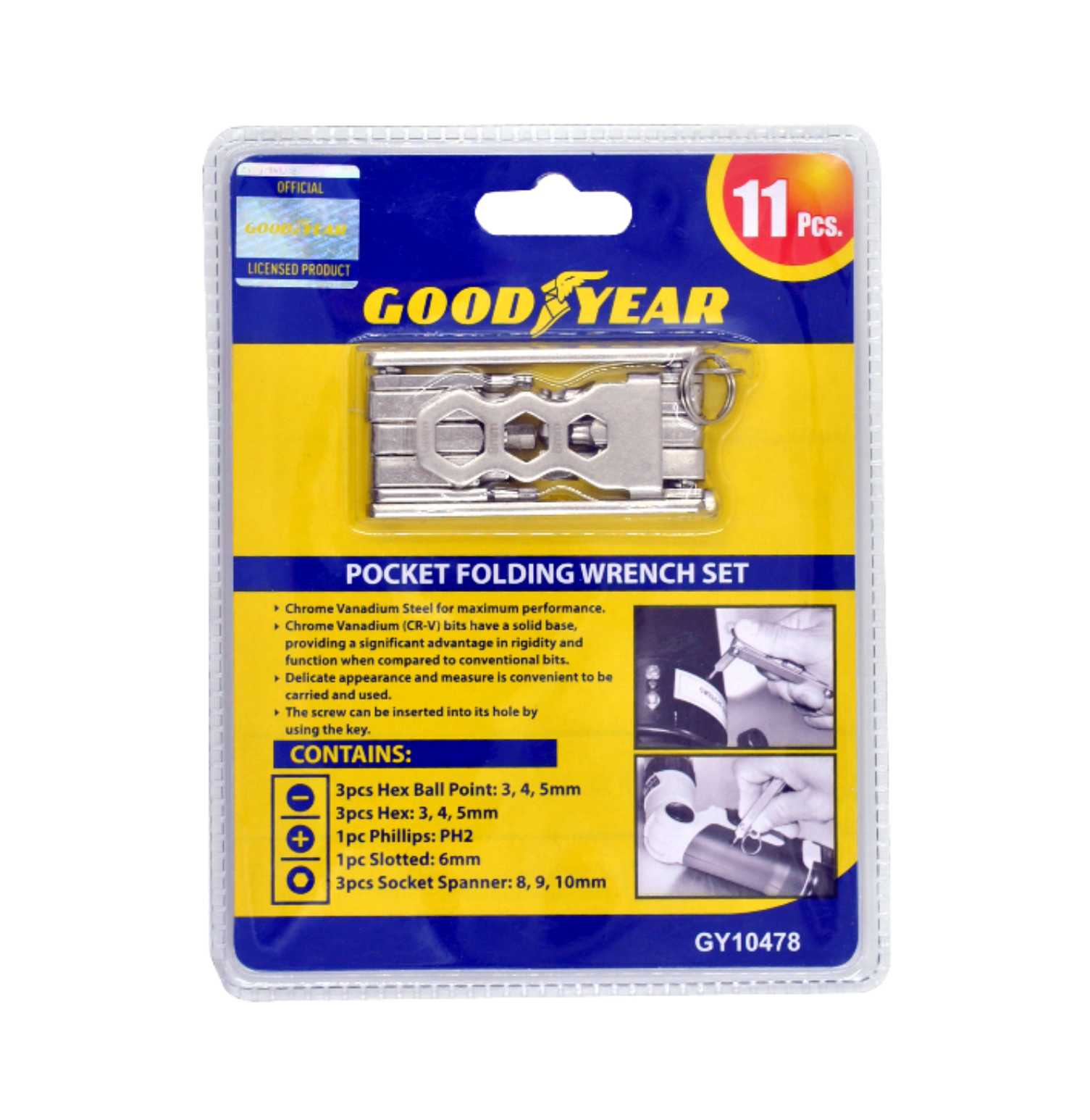 Buy Goodyear 11pc Mini Pocket Folding Screwdriver Set Online @ ₹320 ...