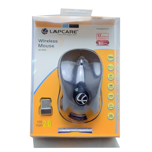 Buy Lapcare WL 300 Wireless Optical Mouse Black Online @ ₹399 from ...
