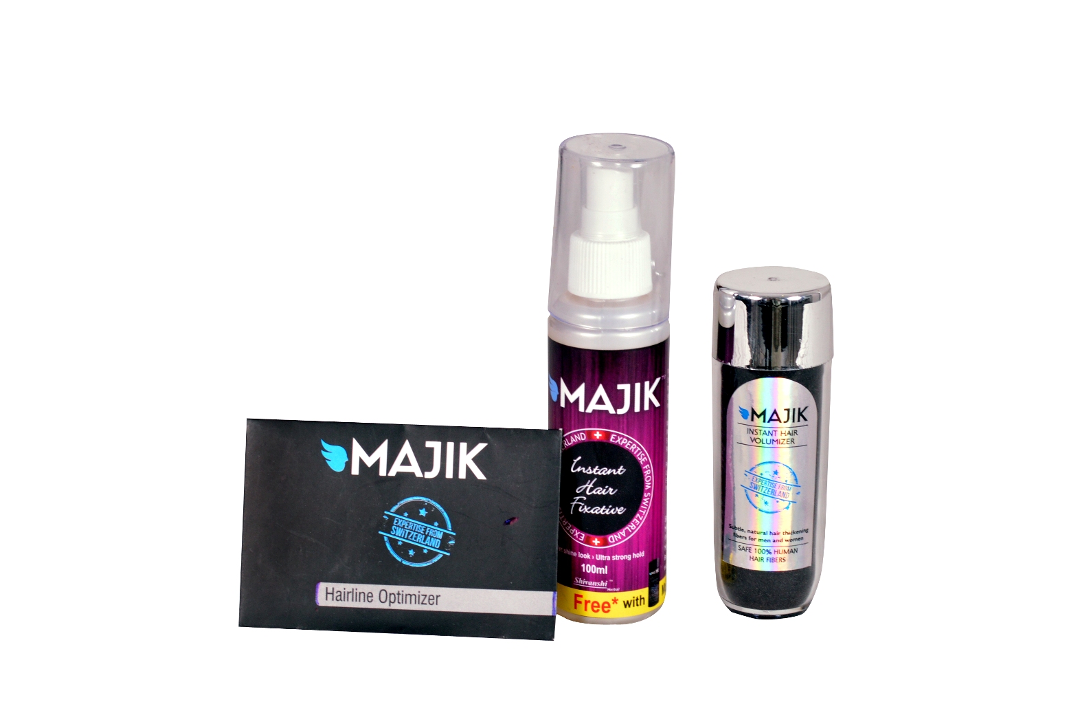 Buy Majik Hair Building Fiber Natural Black 18G With Free Hair Fiber ...