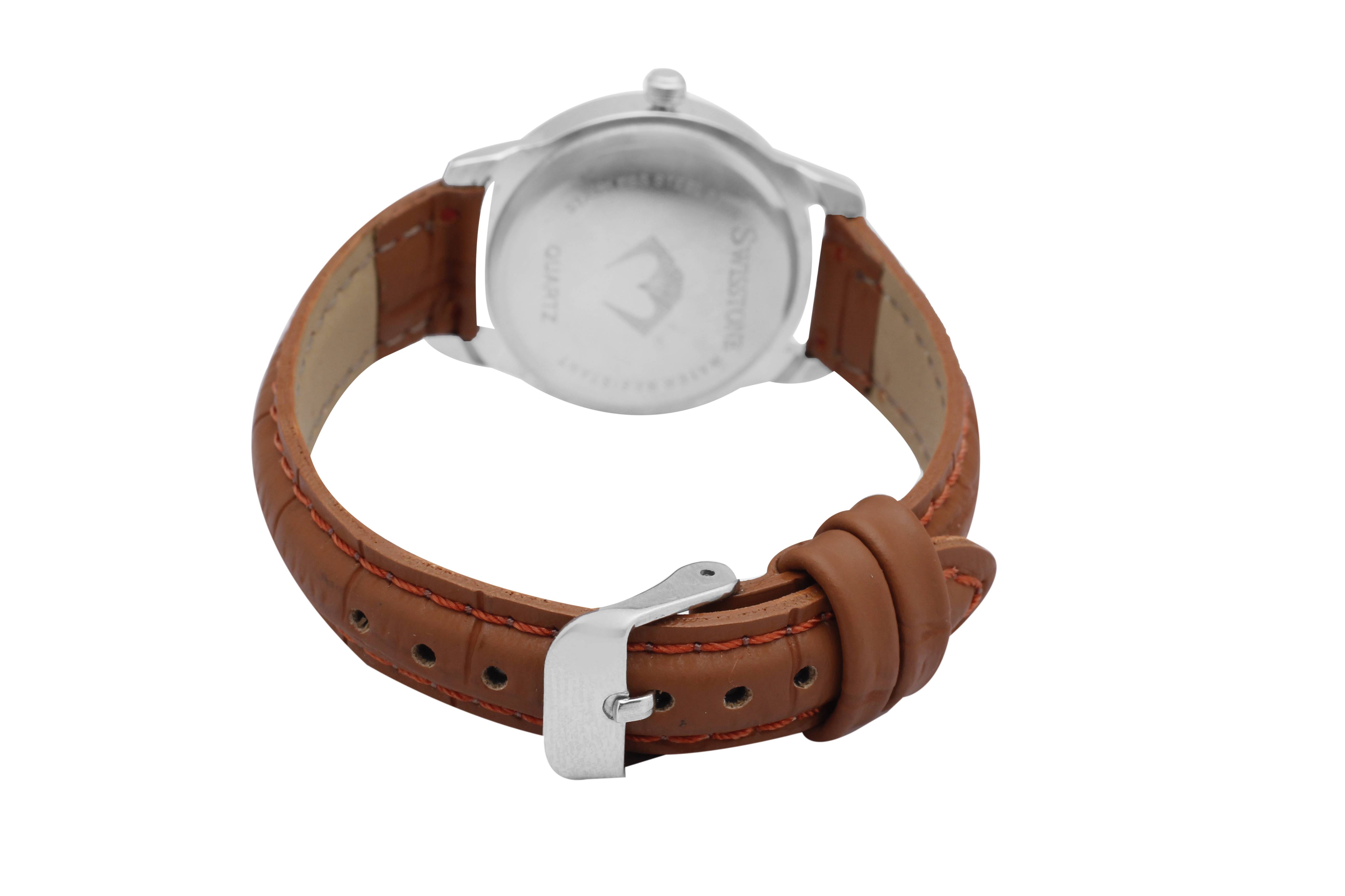 Buy Swisstone Brown Leather Strap Analog Watch for Women/Girls-ST-LR005 ...