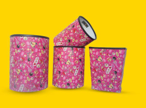 Large Round dustbin Kids Pink Cartoon