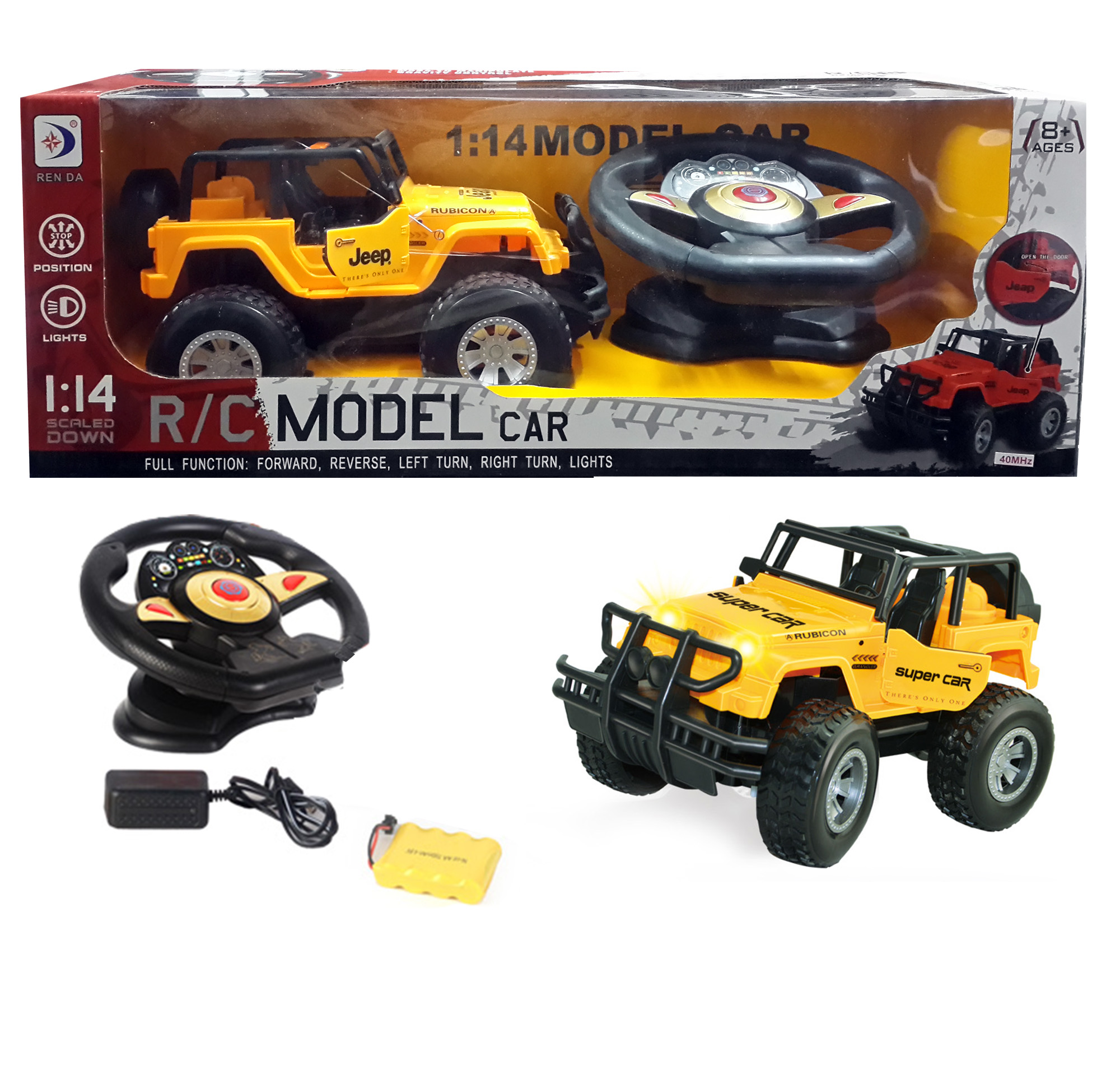 Buy 114 Scale Mini Steering Wheel Remote Control Jeep Online @ ₹1799 ...